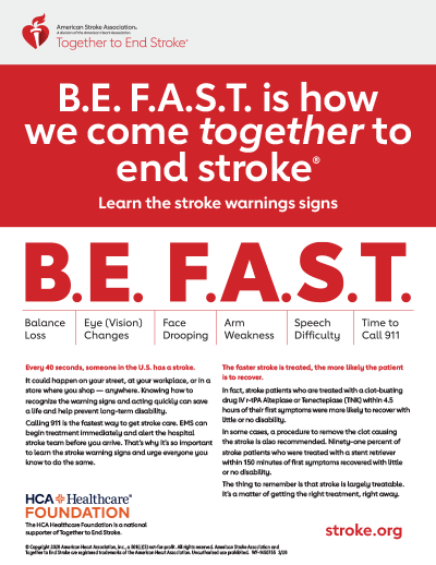 B.E. F.A.S.T. Infographic | American Stroke Association