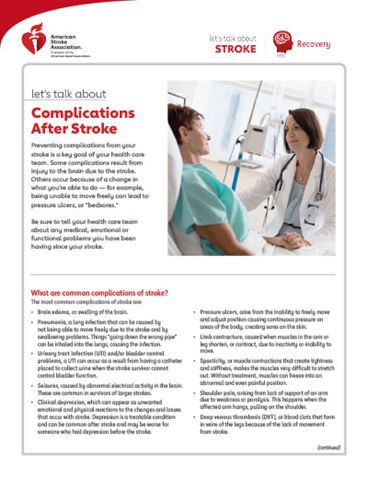 Let’s Talk About Complications After Stroke | American Stroke Association