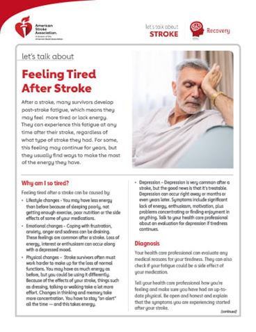 Let’s Talk About Feeling Tired After Stroke | American Stroke Association