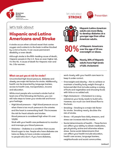 Let’s Talk About Hispanic and Latino Americans and Stroke | American ...
