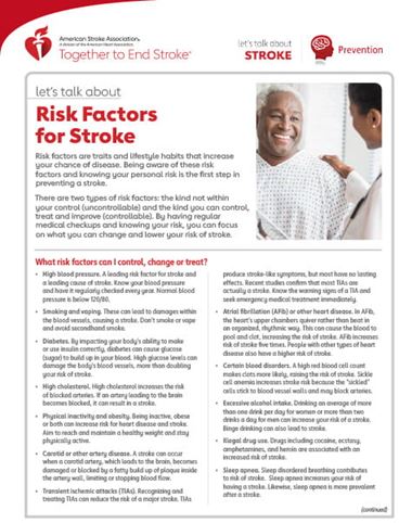 Risk Factors for Stroke | American Stroke Association