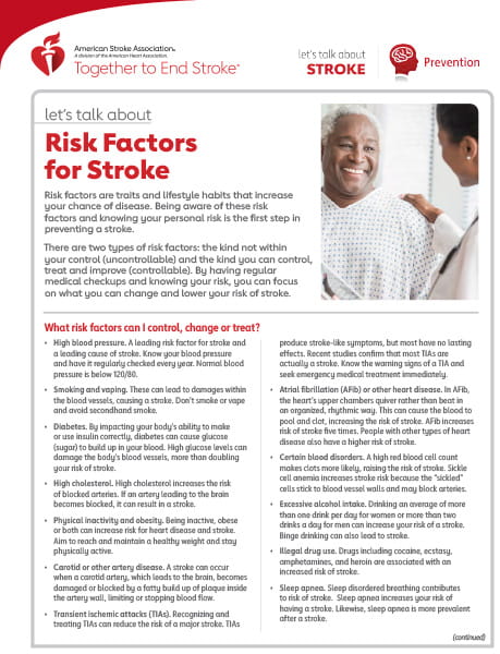 Risk Factors for Stroke | American Stroke Association