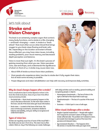 Let’s Talk About Stroke and Vision Changes | American Stroke Association