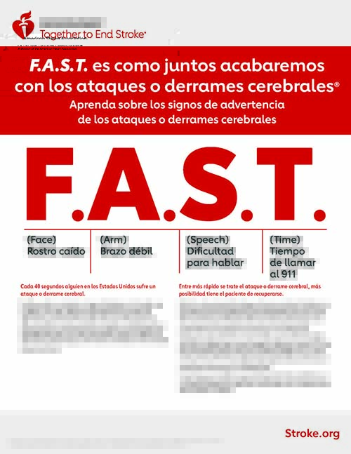 FAST es como juntos acabaremos con los ataques o derrames cerebrales ...